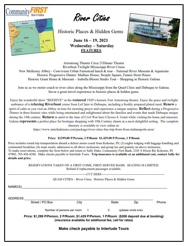 Trip Flyers - Community First Bank of Indiana