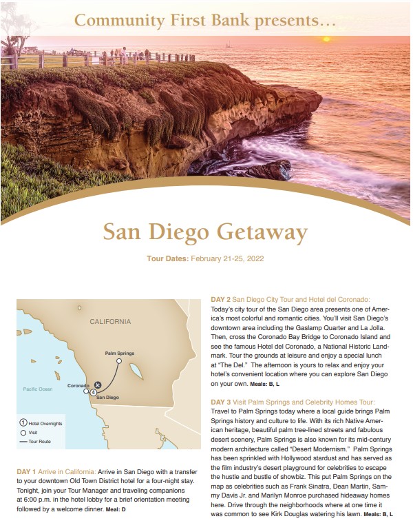 Trip Flyers - Community First Bank of Indiana